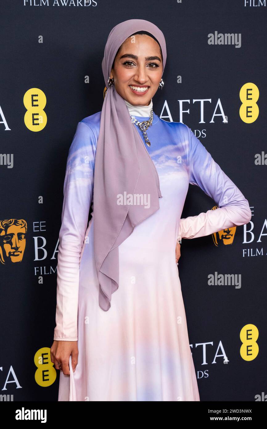 Zainab Jiwa poses for photographers following the BAFTA Film Awards ...