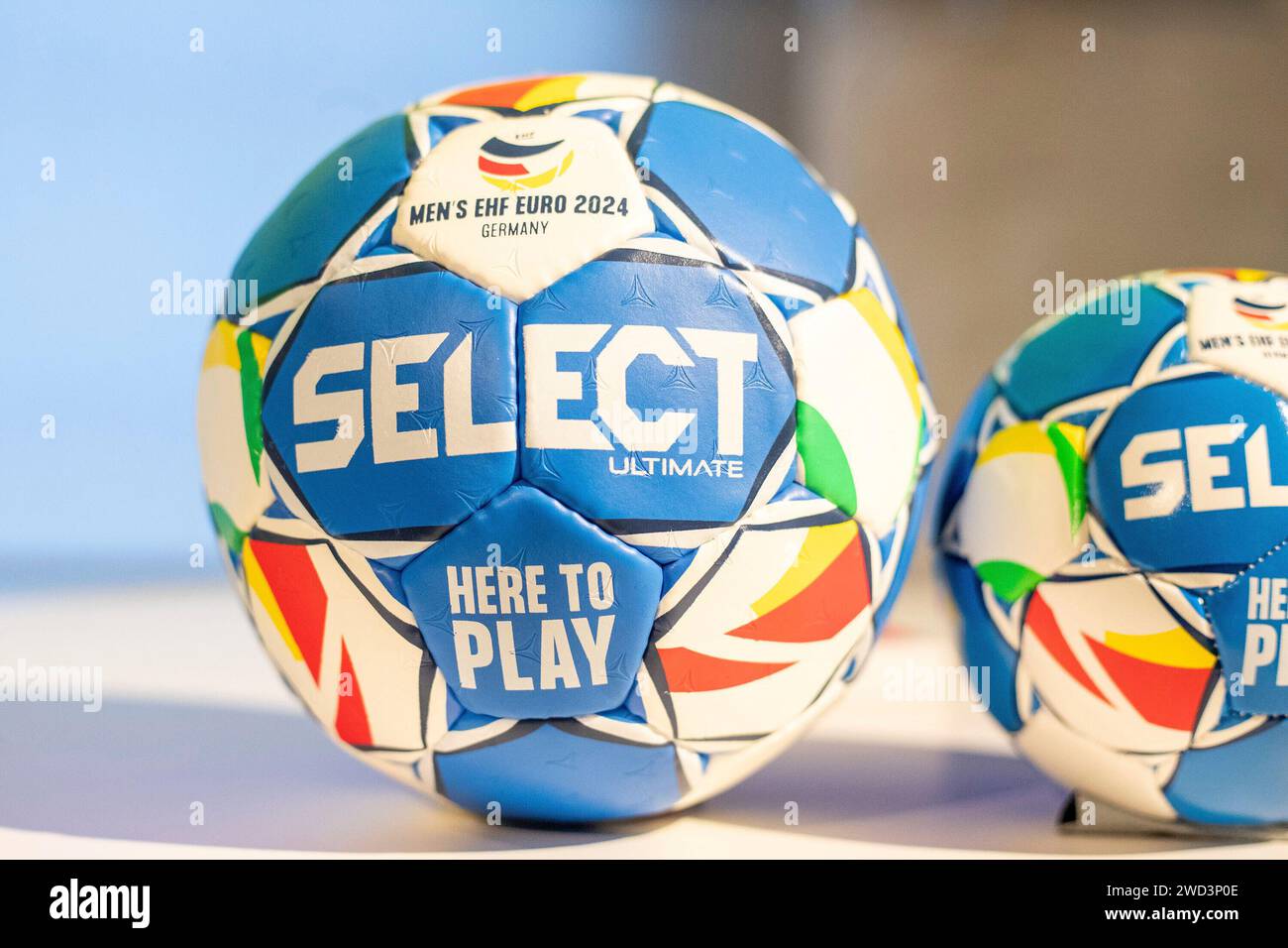Koeln, Deutschland. 18th Jan, 2024. Spielb?lle, Select, Here to play Er?ffnung MEN?S EHF EURO ...