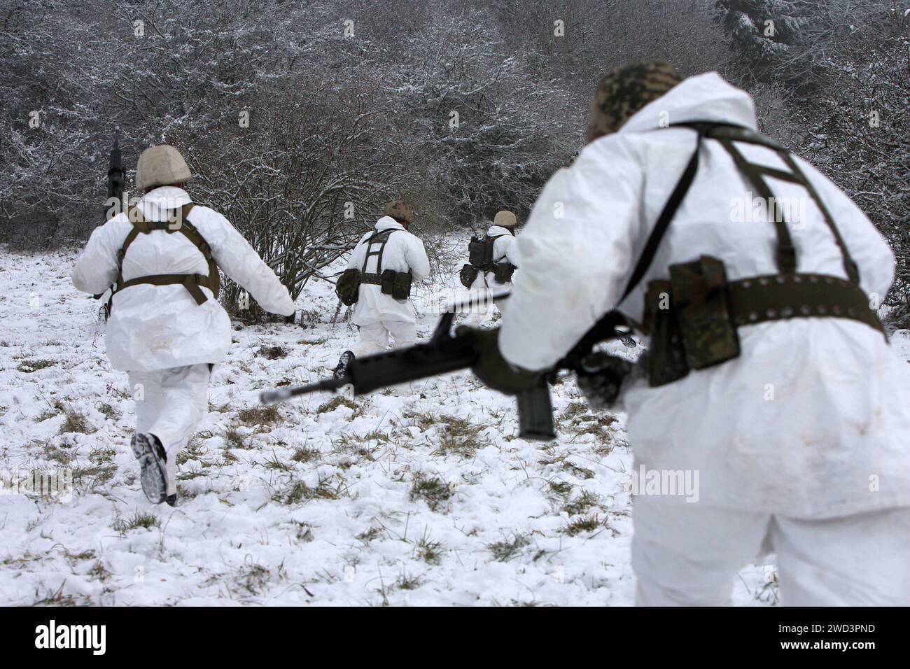 Die Deutsch-Französische Brigade DF-Brigade übt mit Infanterie, Panzern ...