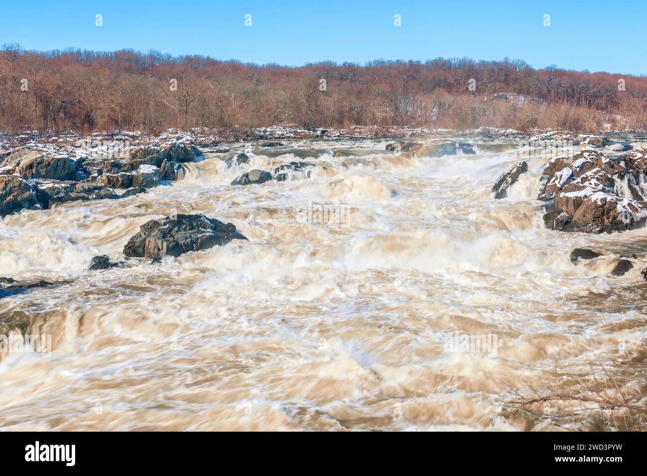 View of Great Falls of the Potomac River from Olmsted Island overlook ...