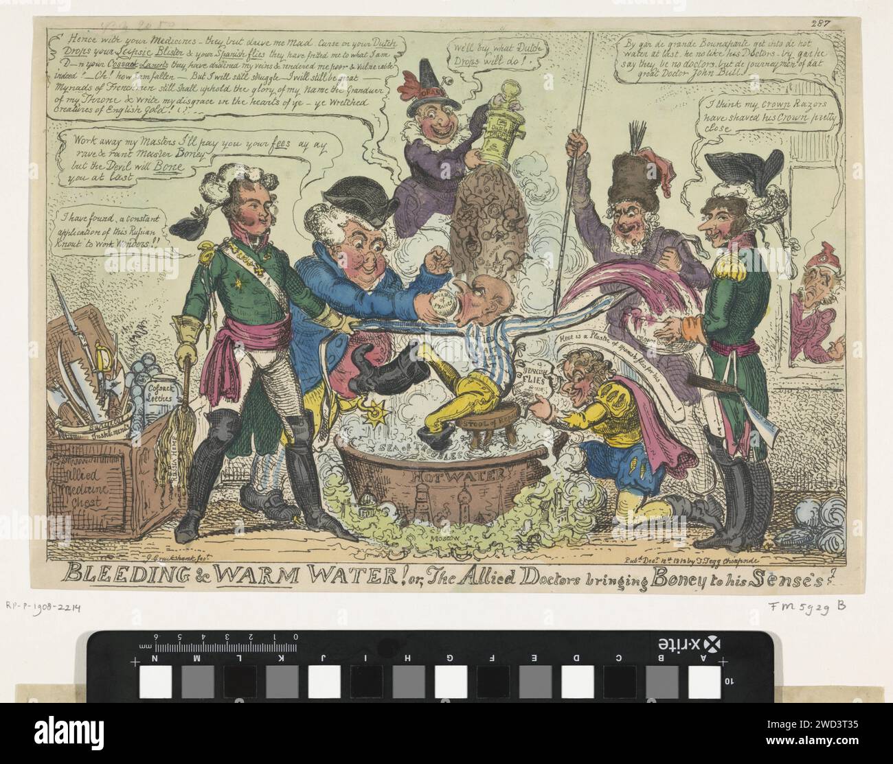 Napoleon in bad, 1813, George Cruikshank, 1813 print Bartlepent on ...