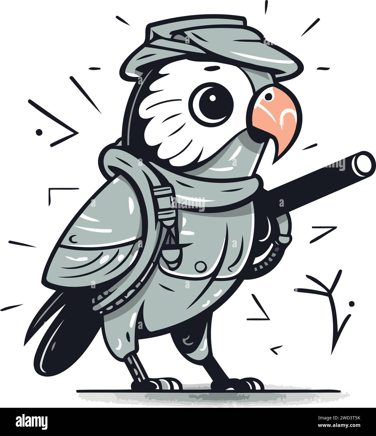 Parrot gun drawing Stock Vector Images - Alamy