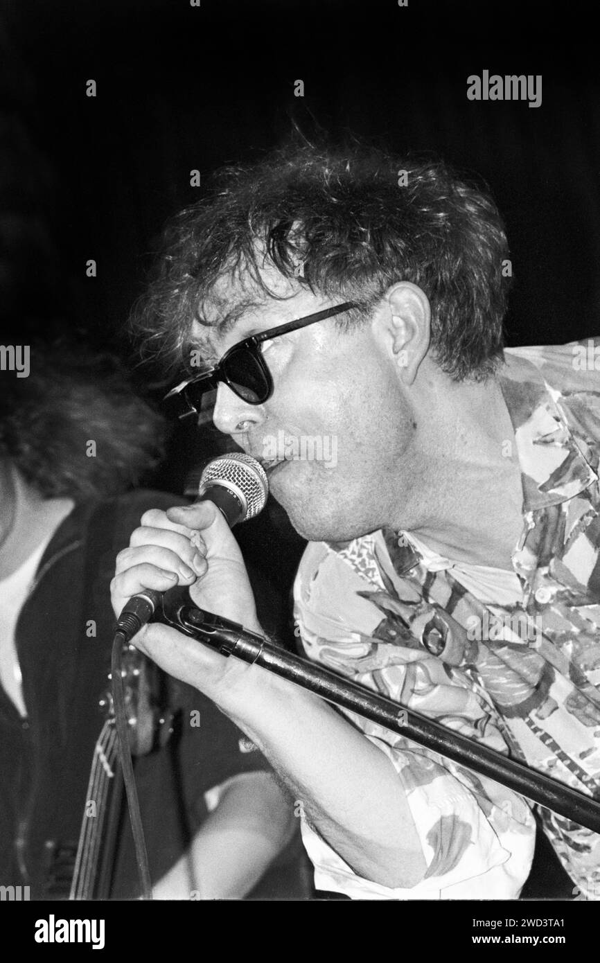 Singer Gerard Langley of the rock band Blue Aeroplanes playing live at ...