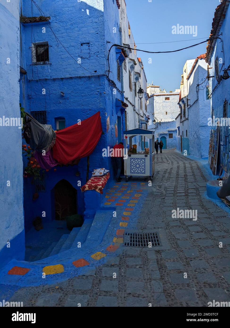 Amazing view of the streets in the blue city of Chefchaouen. Location ...