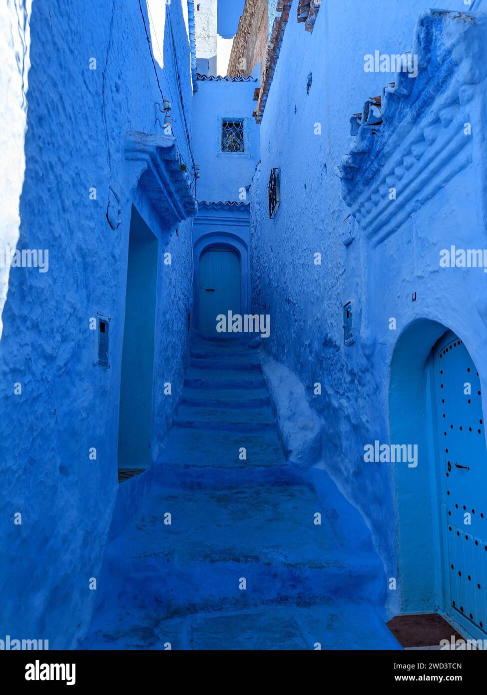Amazing view of the streets in the blue city of Chefchaouen. Location ...
