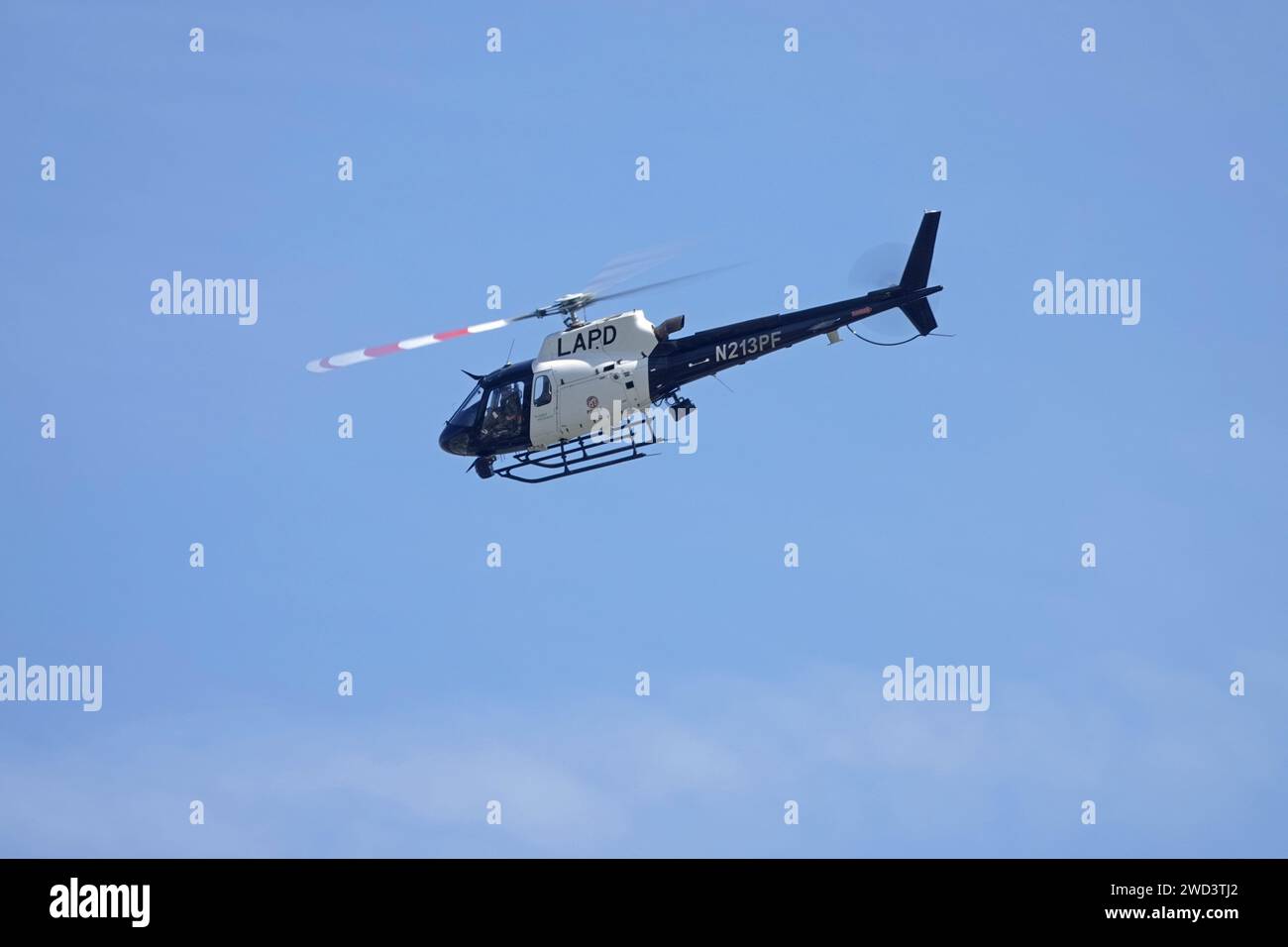 Los Angeles, California, USA - March 27, 2019: A helicopter from the ...