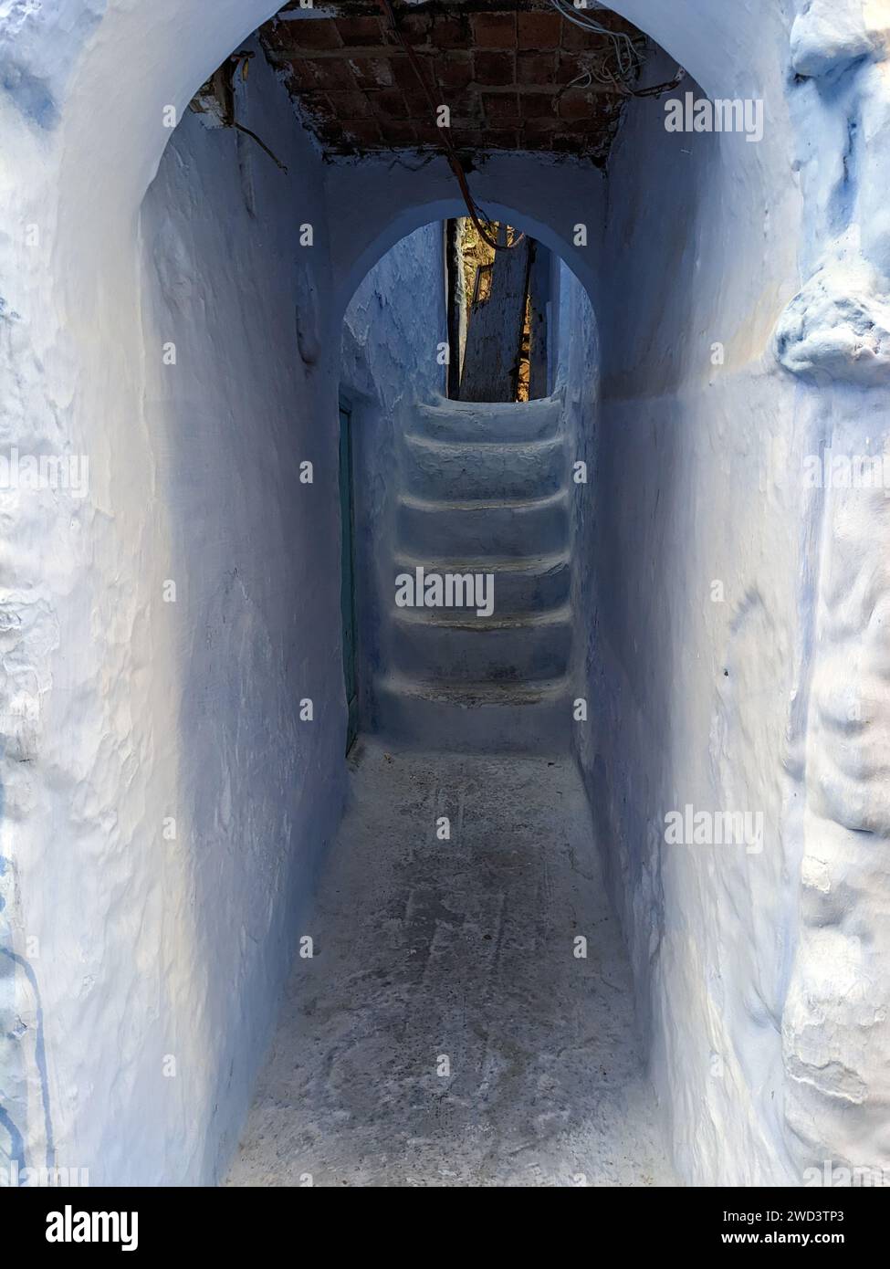 Amazing view of the streets in the blue city of Chefchaouen. Location ...