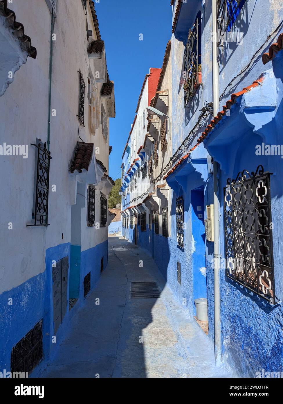 Amazing view of the streets in the blue city of Chefchaouen. Location ...