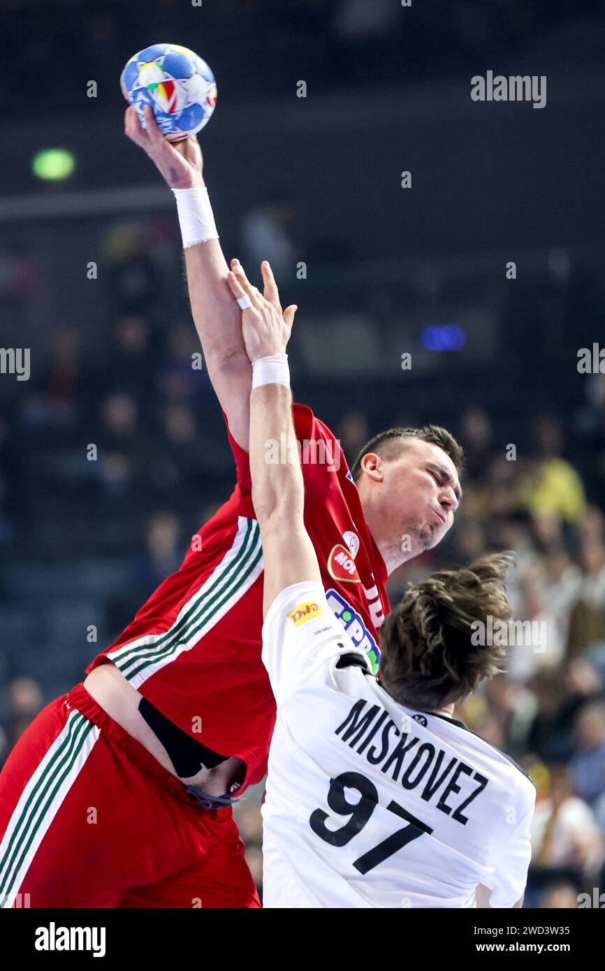 Cologne, Germany. 18th Jan, 2024. Bodo Richard of Hungary shoots at ...