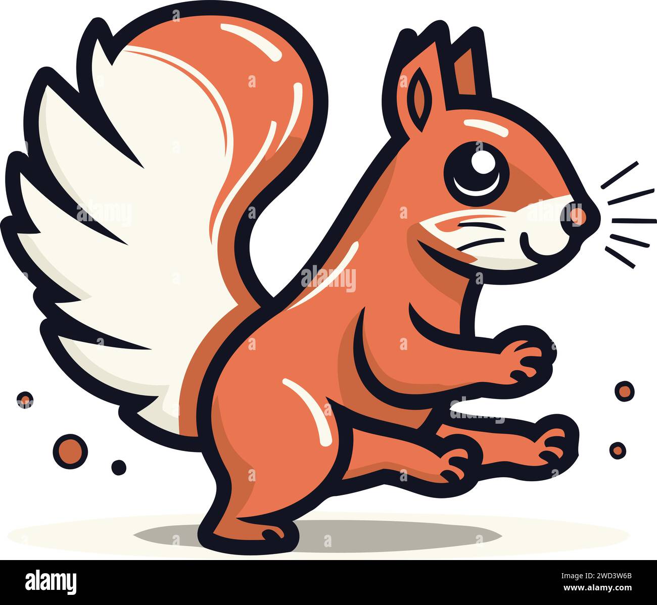 Squirrel running and jumping. Vector illustration in cartoon style ...
