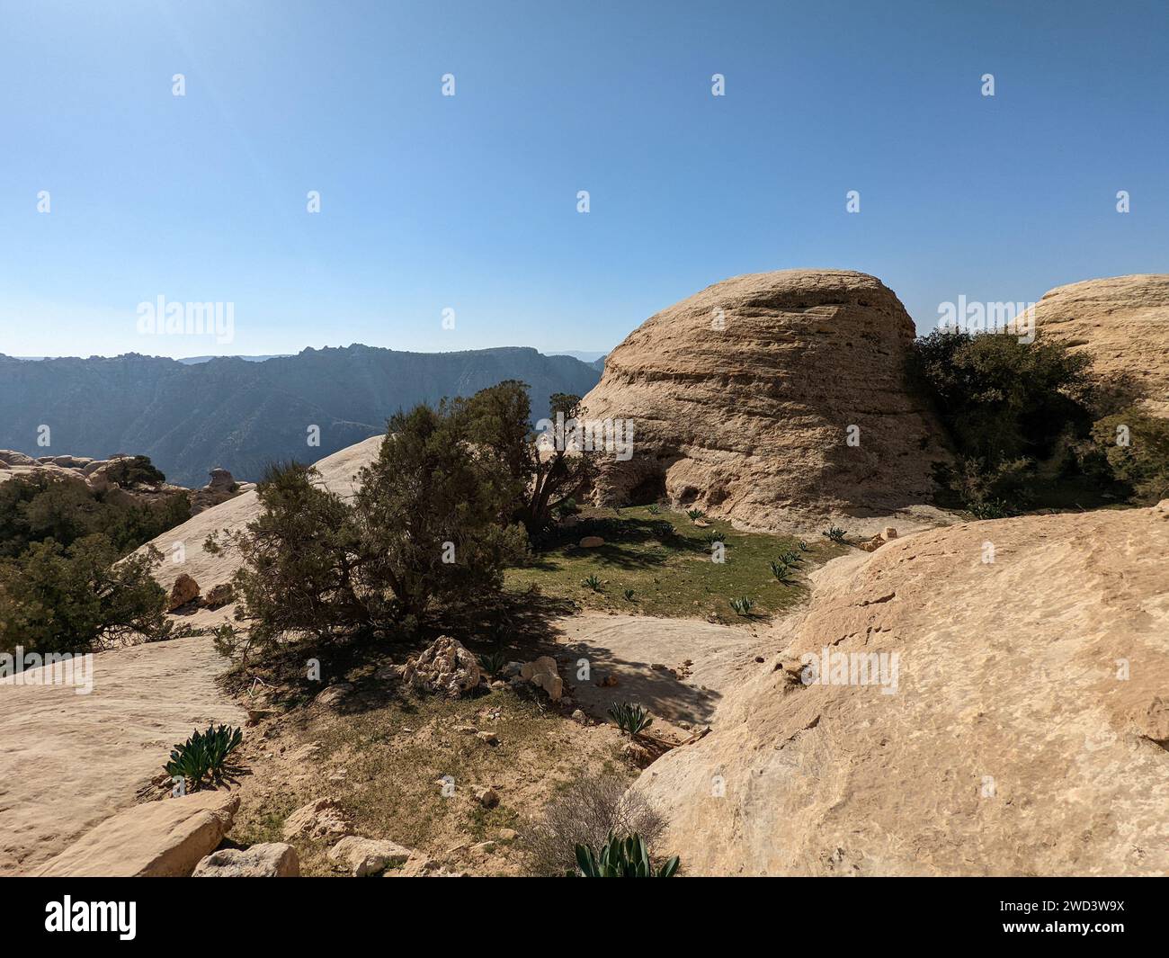 Panorama landscape view of Wadi Dana a large natural canyon, Wadi Araba ...