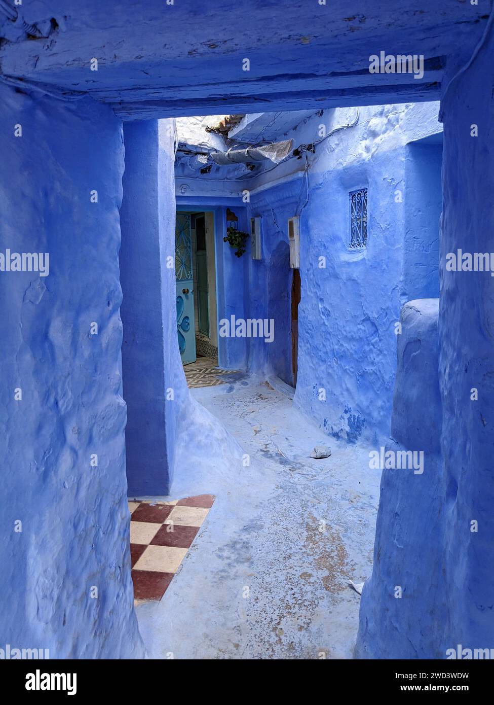 Amazing view of the streets in the blue city of Chefchaouen. Location ...