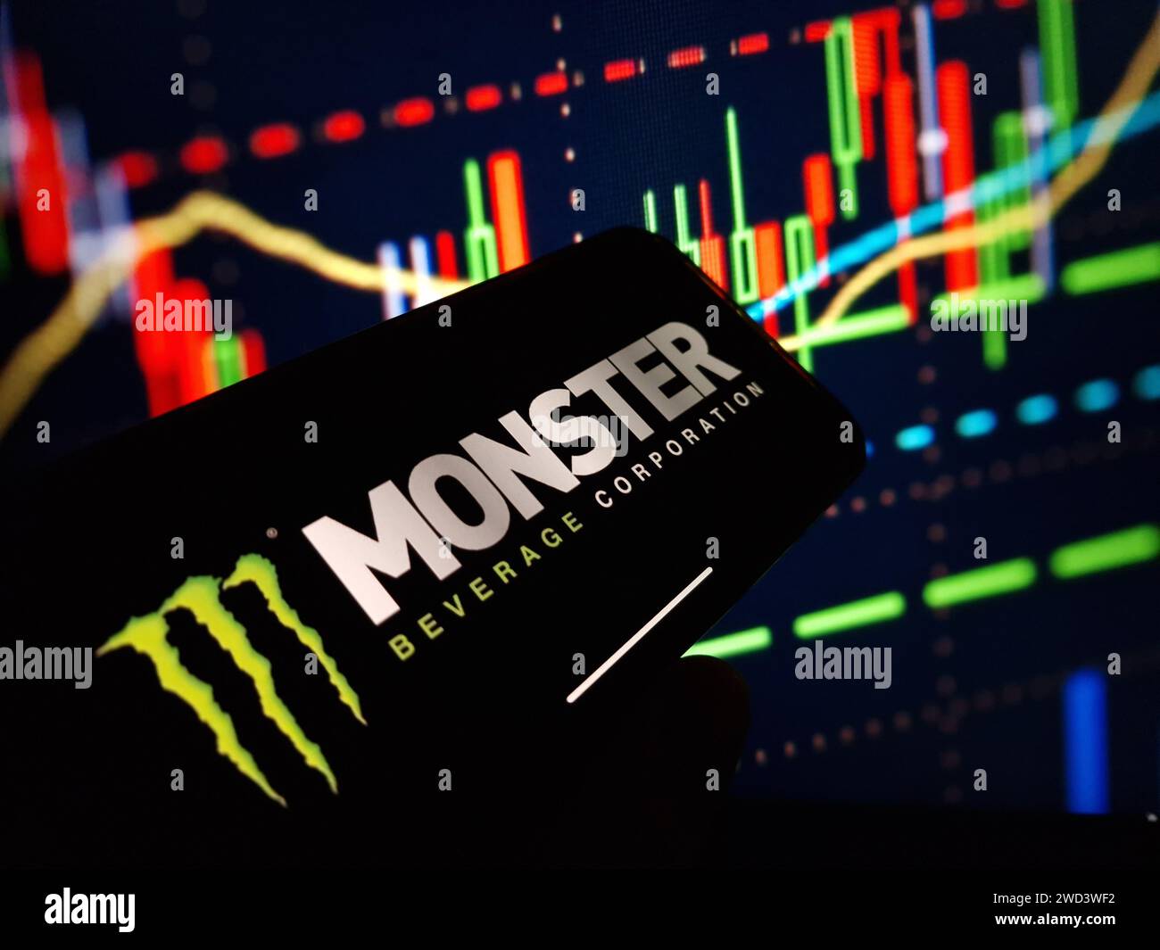 Konskie, Poland - January 16, 2024: Monster Beverage company logo ...