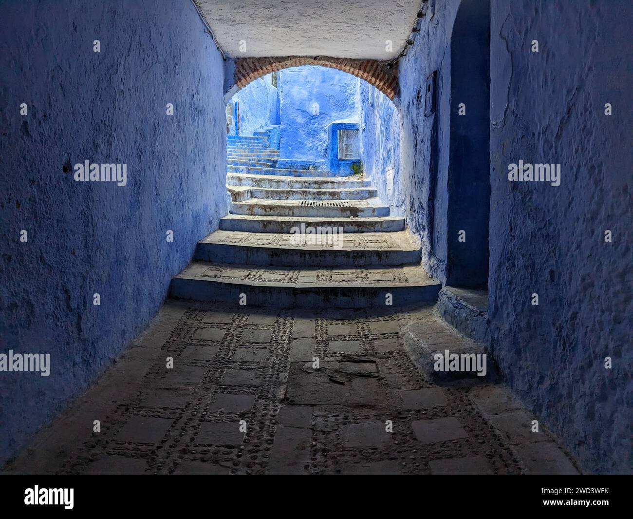 Amazing view of streets in the blue city of Chefchaouen.Morocco, Africa ...