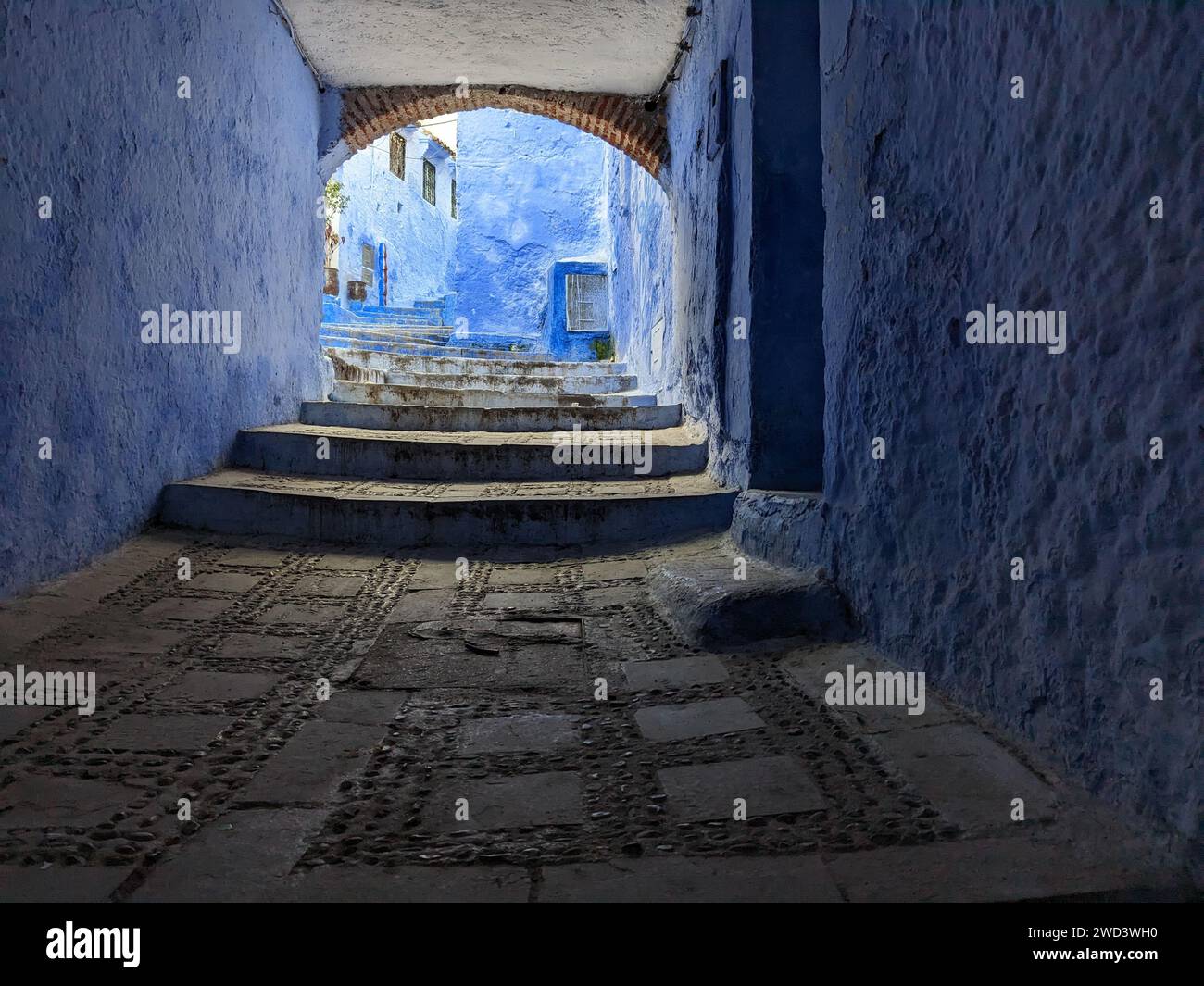 Amazing view of streets in the blue city of Chefchaouen.Morocco, Africa ...