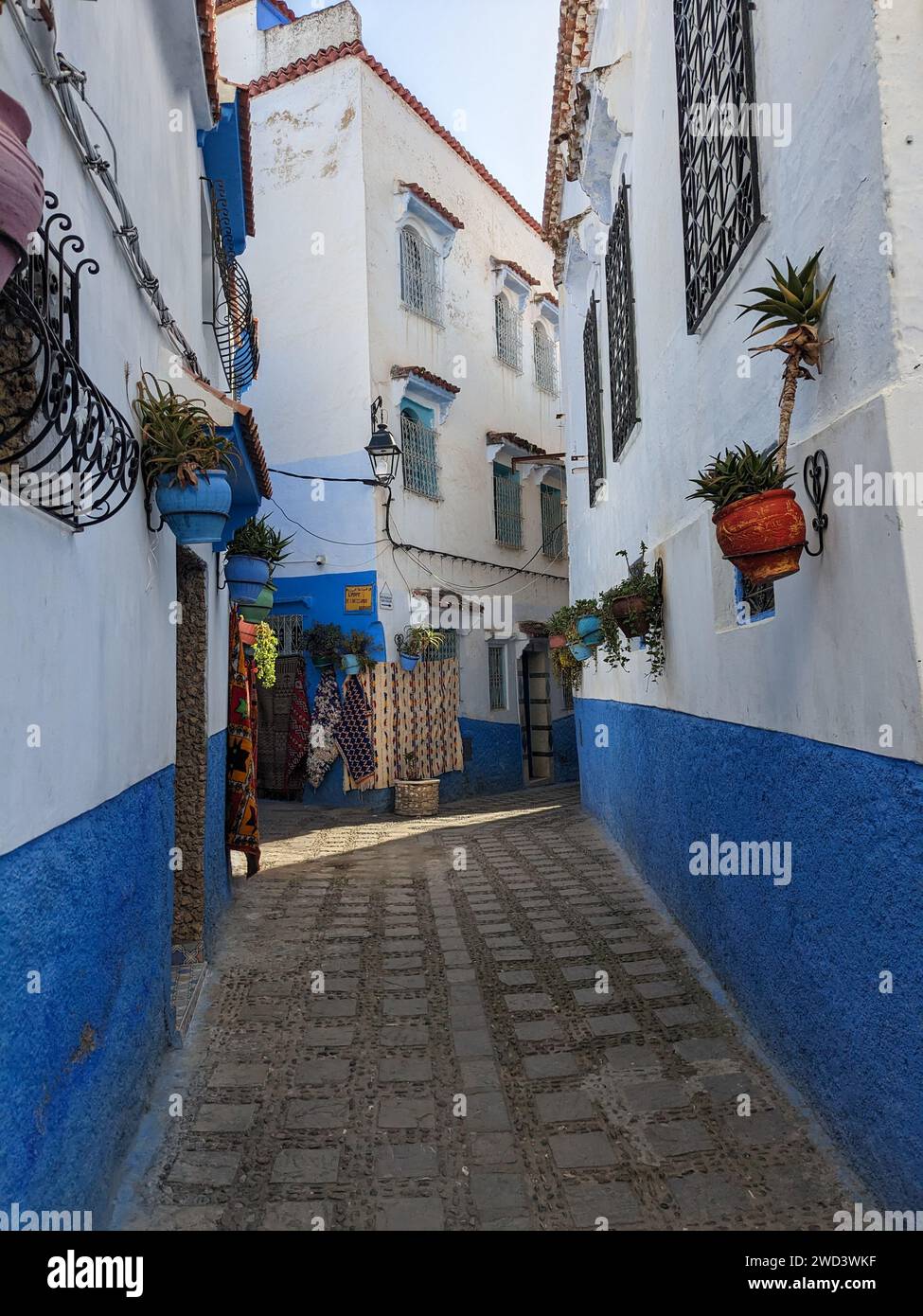Amazing view of streets in the blue city of Chefchaouen.Morocco, Africa ...