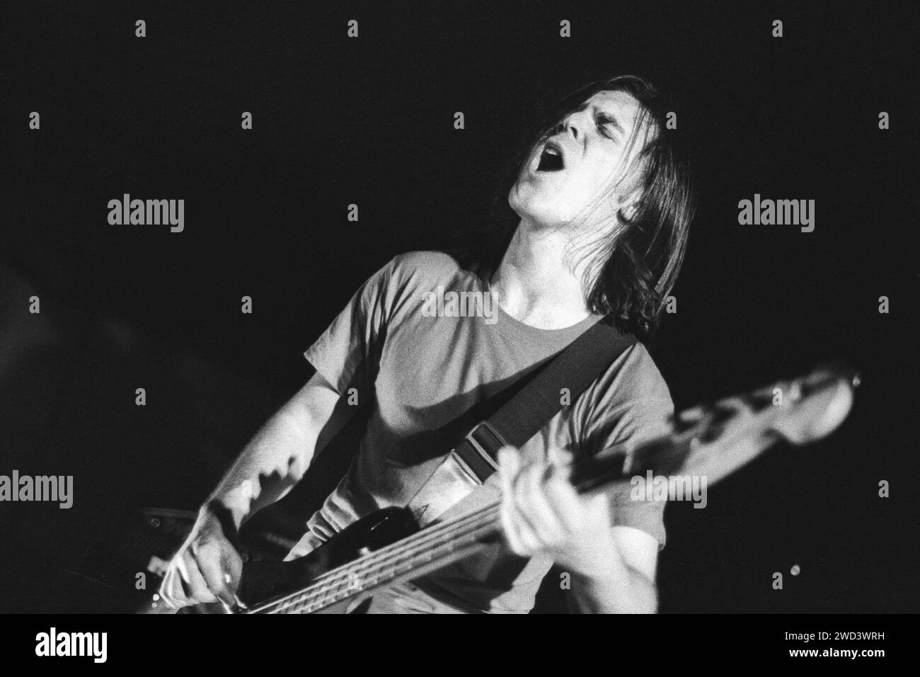 An emotional Daren Seymour of the post-rock band Seefeel playing at ...