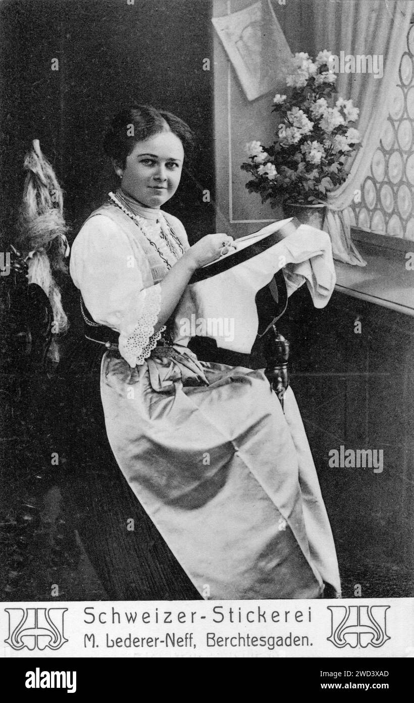 Doing embroidery Black and White Stock Photos & Images - Alamy