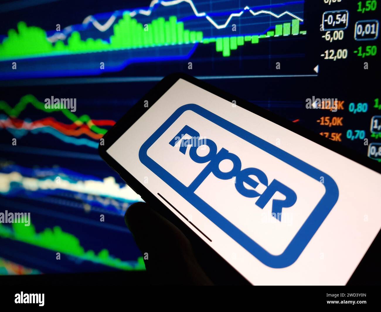 Konskie, Poland - January 16, 2024: Roper Technologies company logo ...