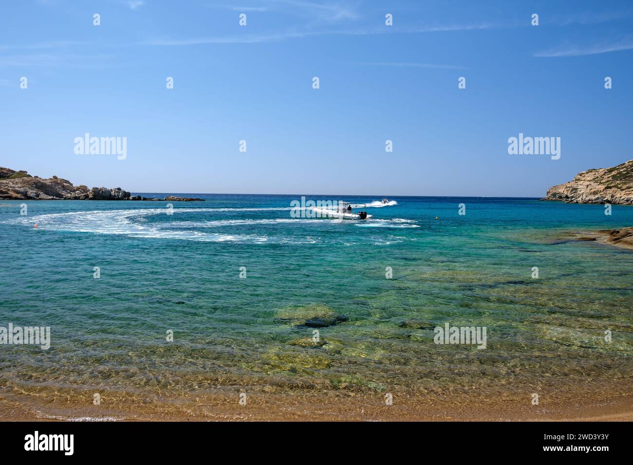 Ios, Greece - September 15, 2023 : View of two touristic excursion ...