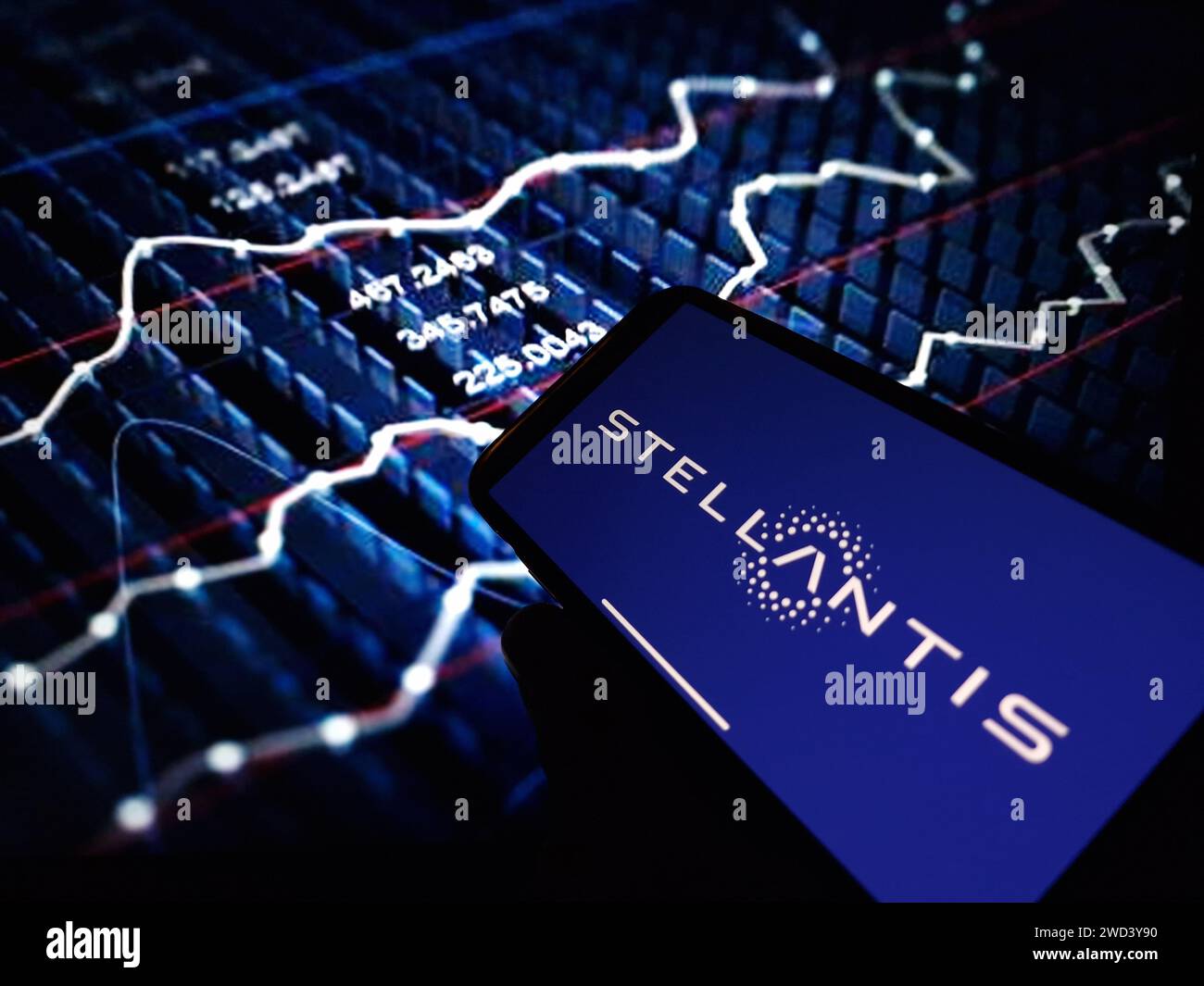 Konskie, Poland - January 16, 2024: Stellantis company logo displayed ...