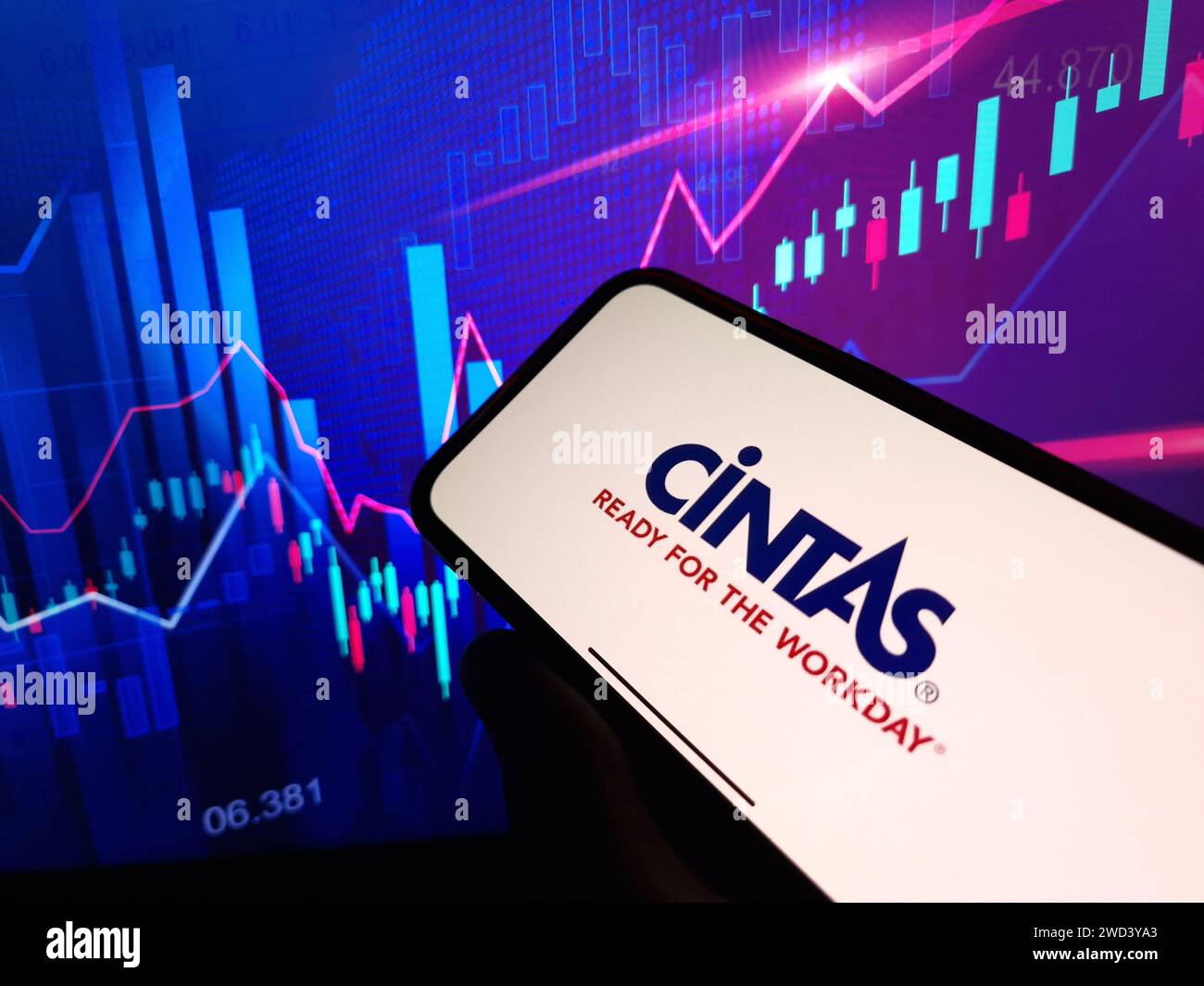 Konskie, Poland - January 16, 2024: Cintas company logo displayed on ...