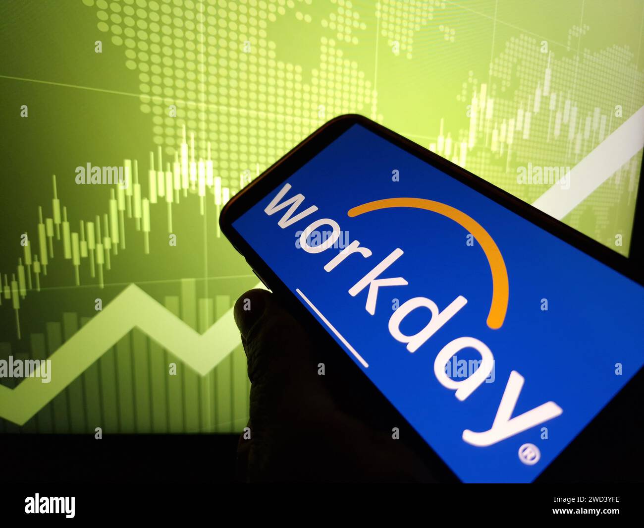 Konskie, Poland - January 16, 2024: Workday company logo displayed on ...