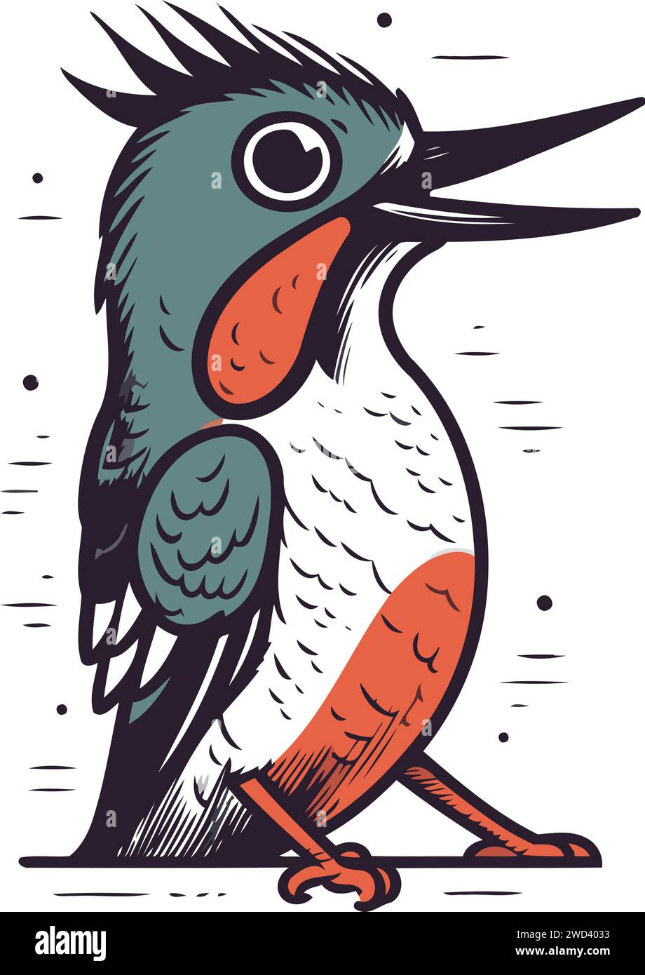 Hand drawn illustration kingfisher Stock Vector Images - Alamy