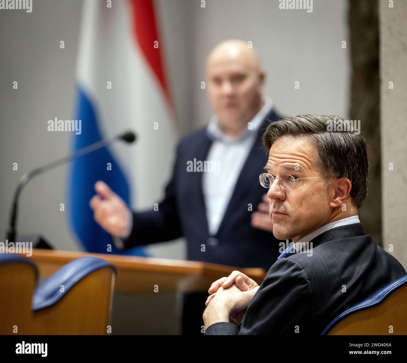 THE HAGUE - Outgoing Prime Minister Mark Rutte during a debate in the ...