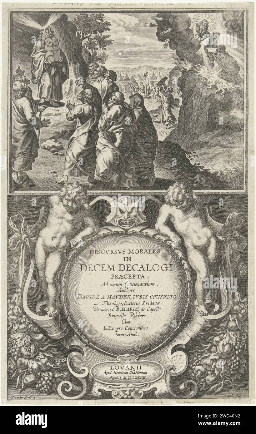 Moses receives the legislative tables and shows them to the people ...