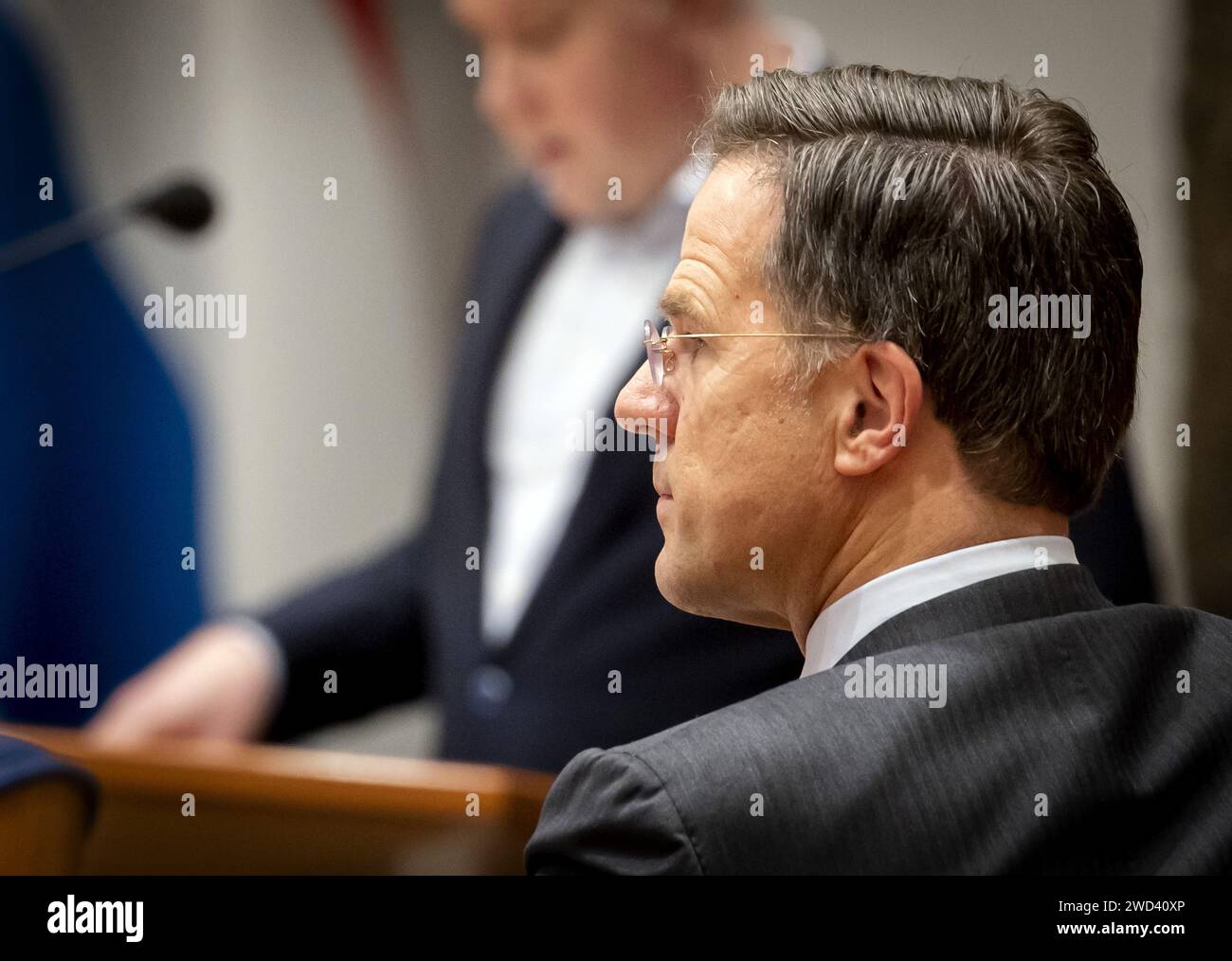 THE HAGUE - Outgoing Prime Minister Mark Rutte during a debate in the ...