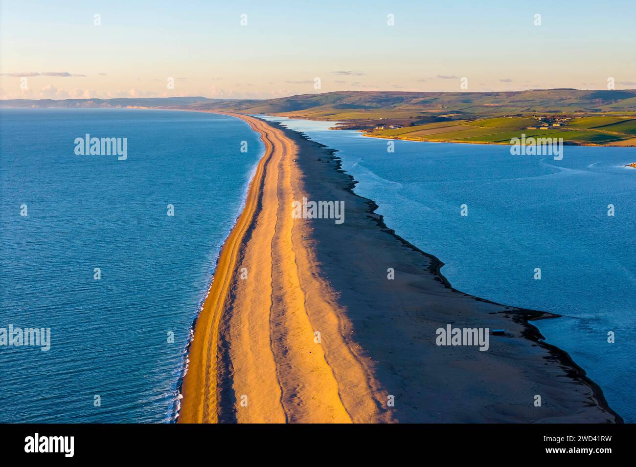 Weymouth, Dorset, UK. 18th January 2024. UK Weather. Aerial view ...