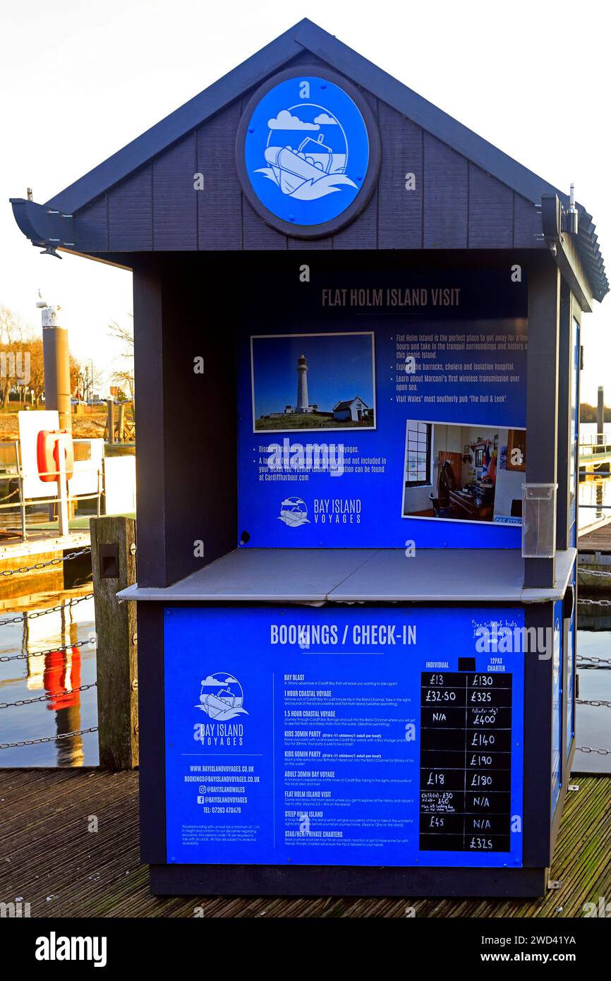 Ticket booth for Flat Holm Island Visit, Cardiff Bay, Taken January ...