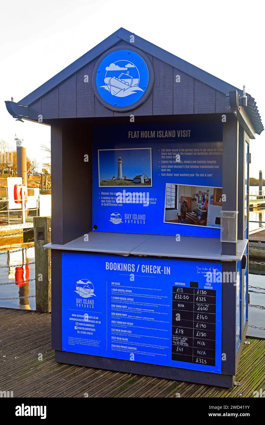 Ticket booth for Flat Holm Island Visit, Cardiff Bay, Taken January ...