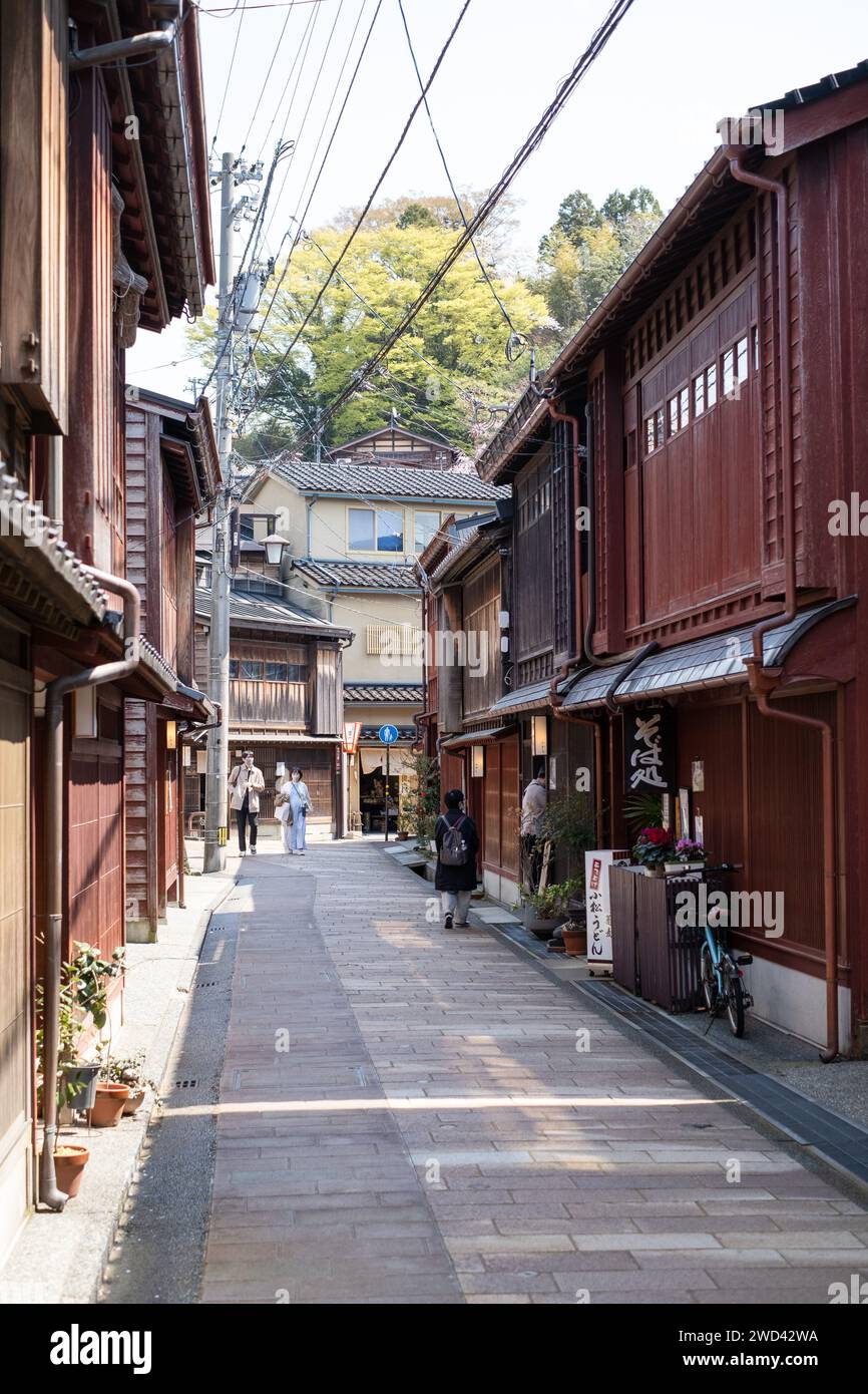 Street scene in Kazuemachi Chaya District, Kanazawa, Ishikawa District ...