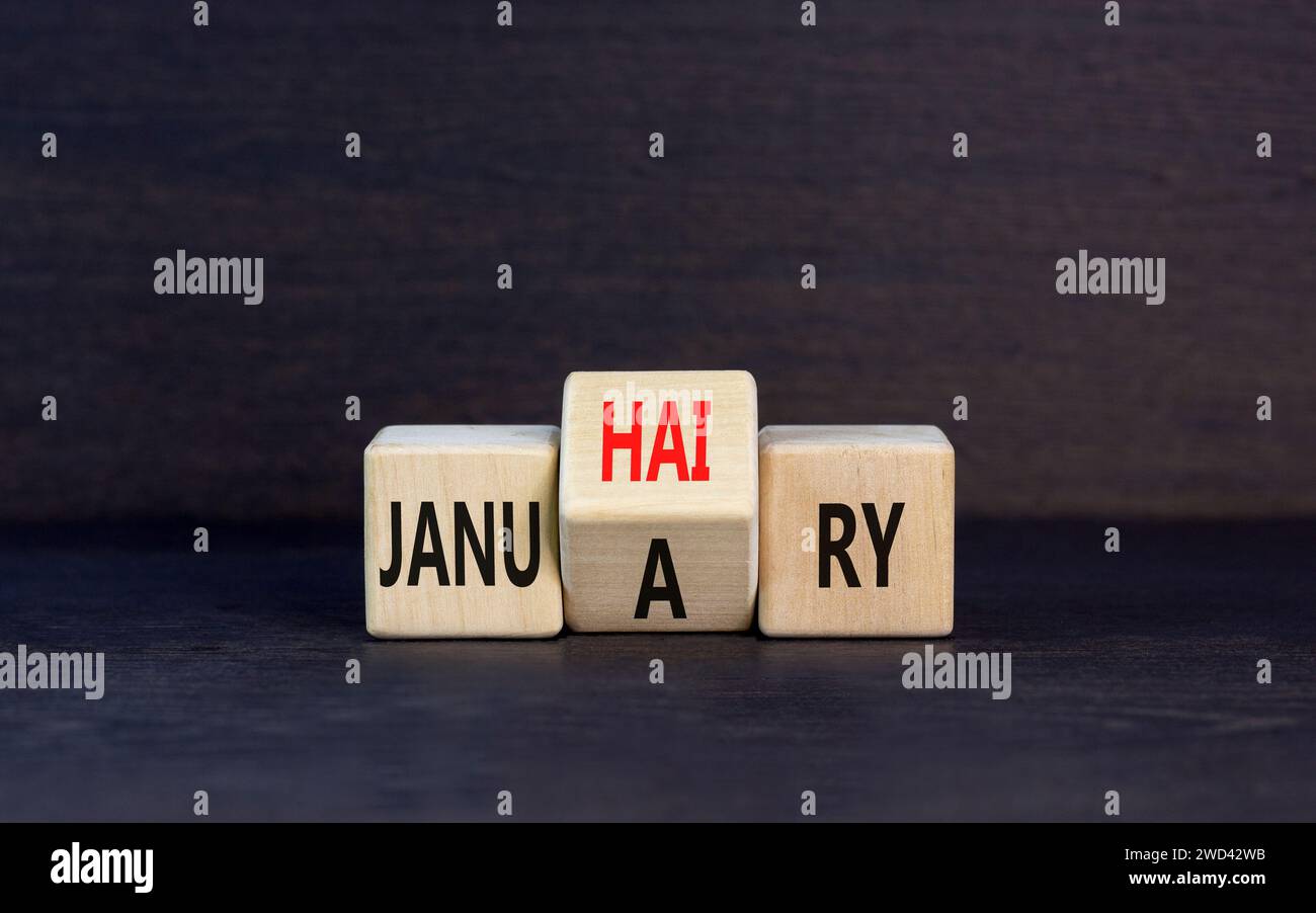 Januhairy or January symbol. Concept words Januhairy or January on ...
