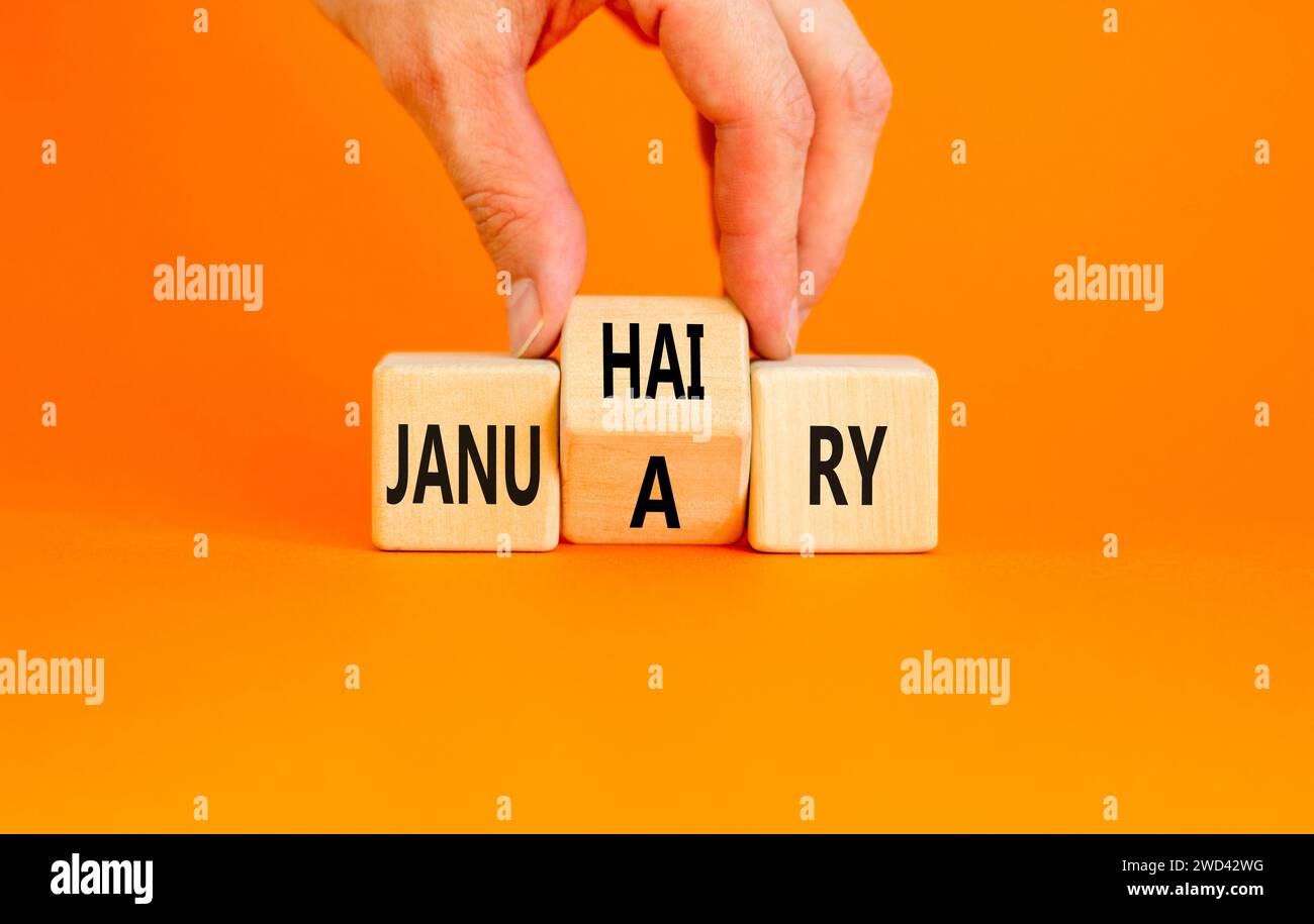 Januhairy or January symbol. Concept words Januhairy or January on ...