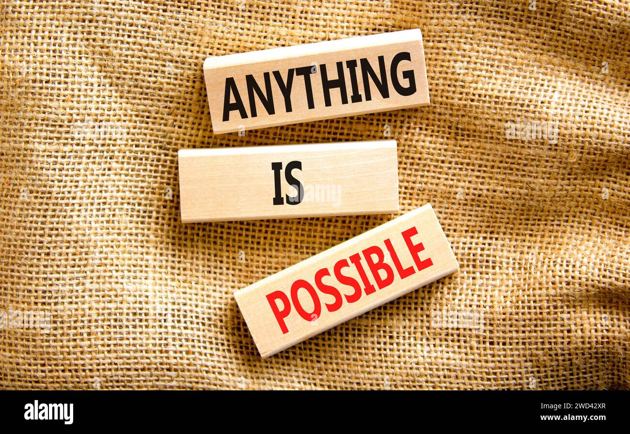 Anything is possible symbol. Concept words Anything is possible on ...