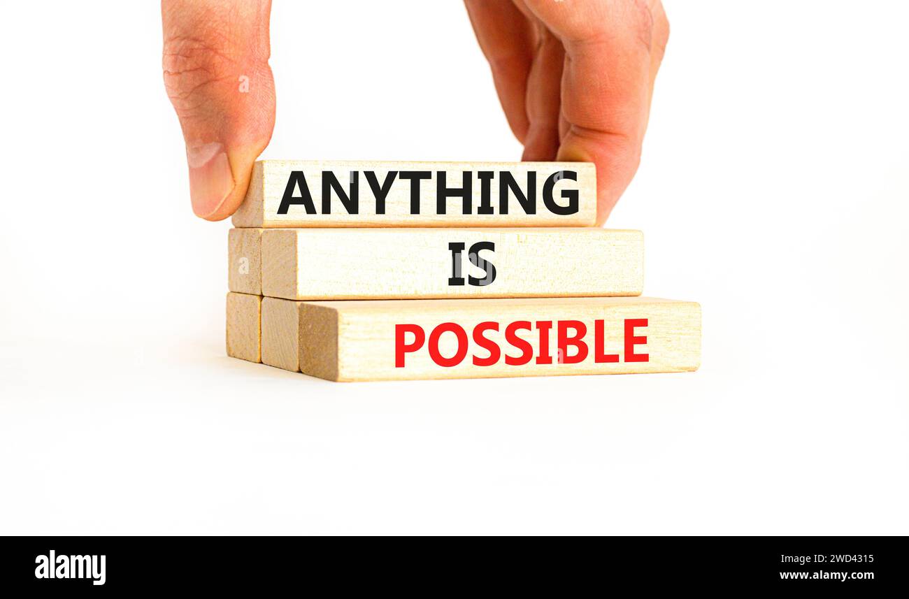 Anything is possible symbol. Concept words Anything is possible on ...