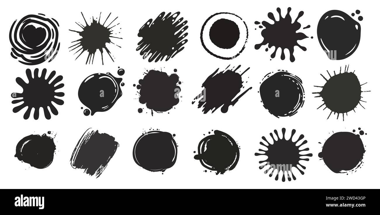 Ink drop, blots, splashes vector isolated on white Stock Vector Image ...
