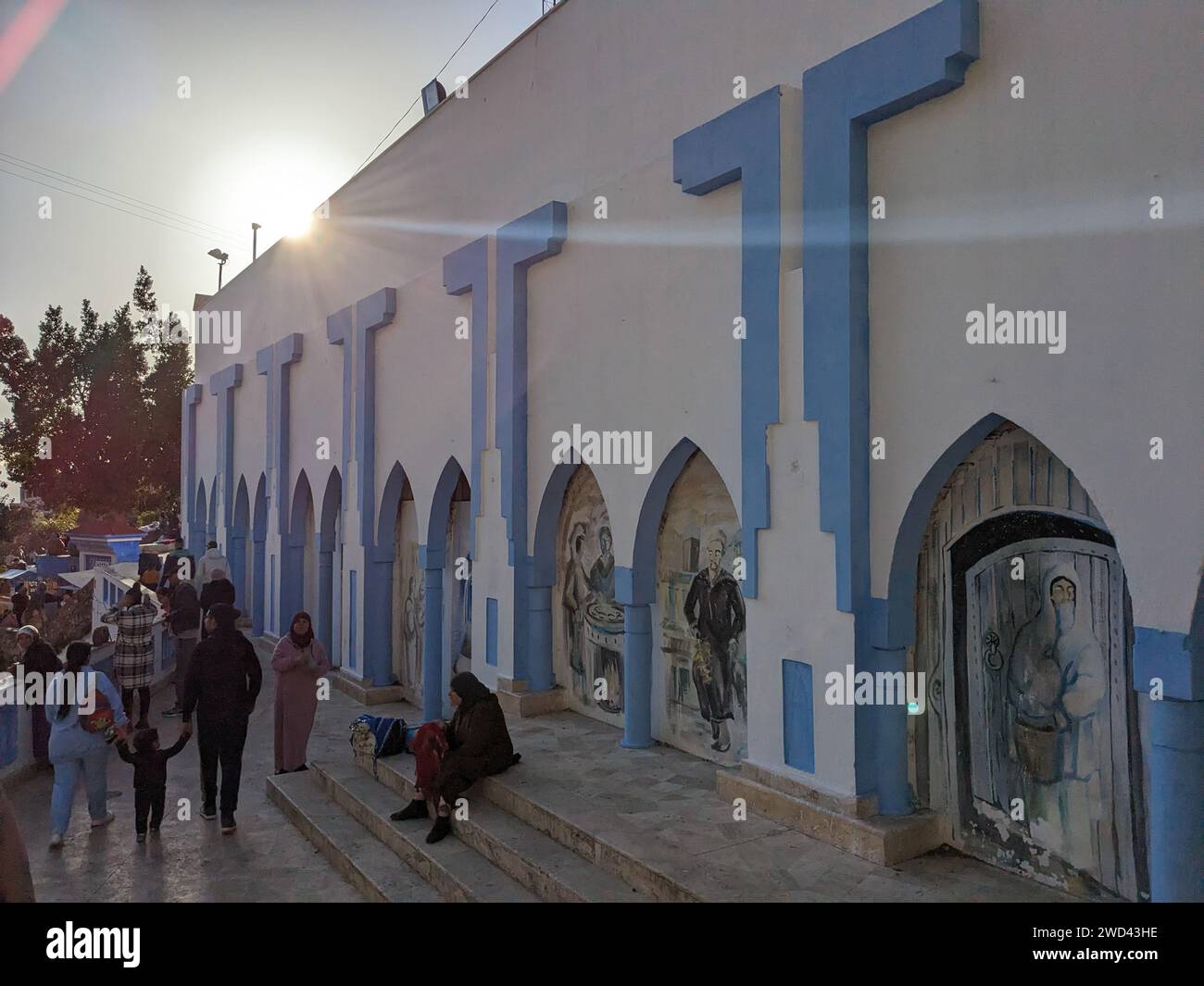 Amazing view of the streets in the blue city of Chefchaouen. Location ...