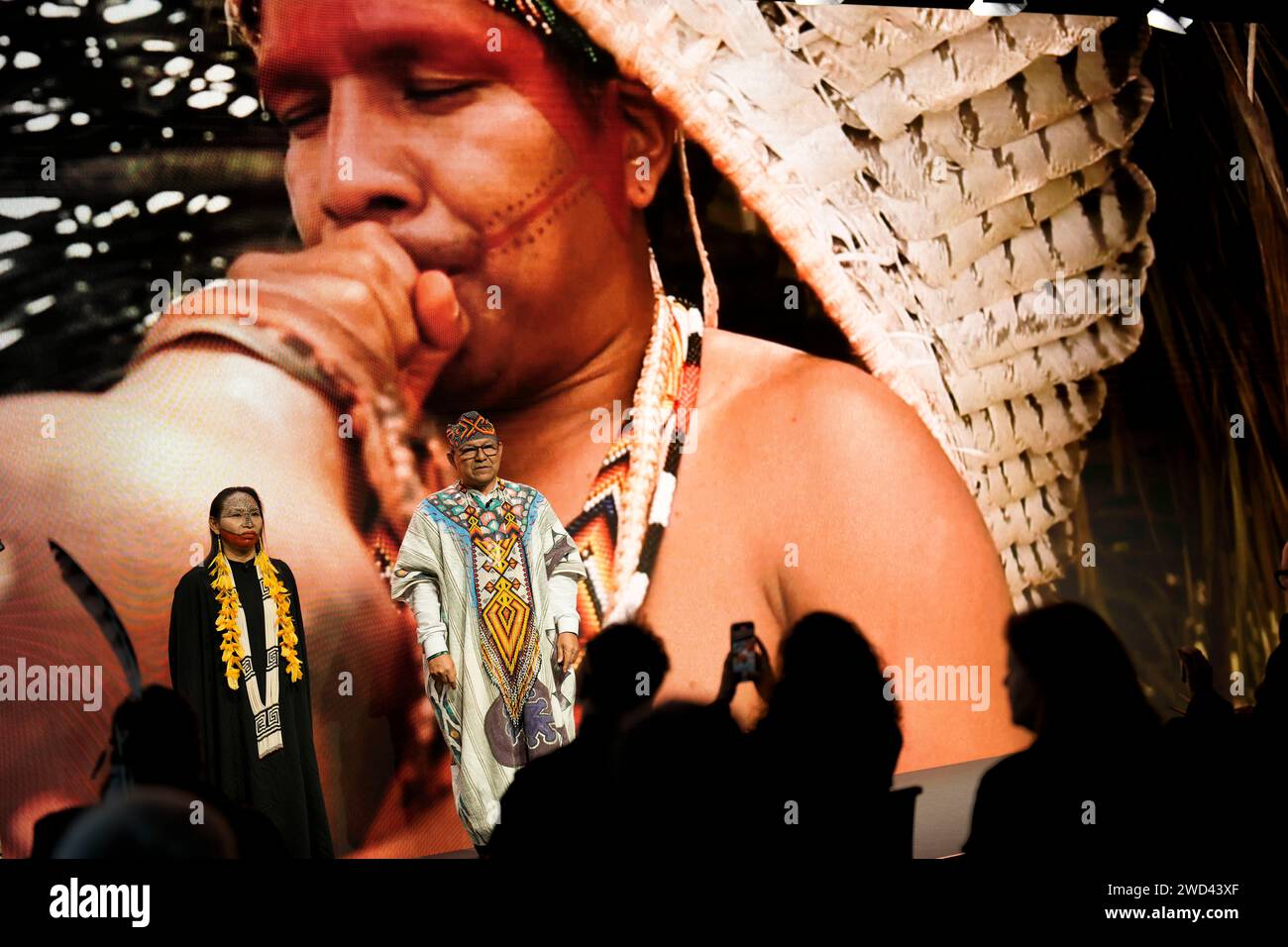 Chief Putany Yawanawa, left, and Chief Nixiwaka Yawanawa of the ...