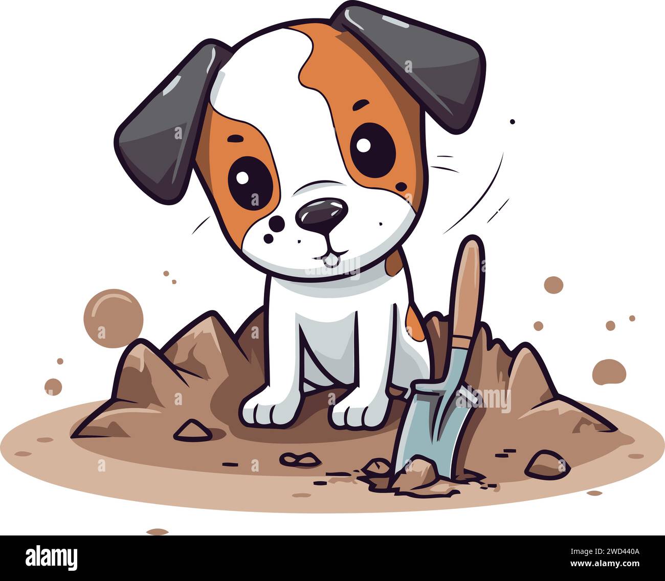 Cartoon dog digging hi-res stock photography and images - Alamy