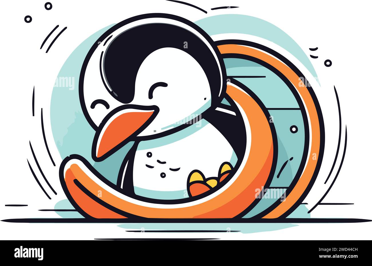 Penguins swimming Stock Vector Images - Alamy