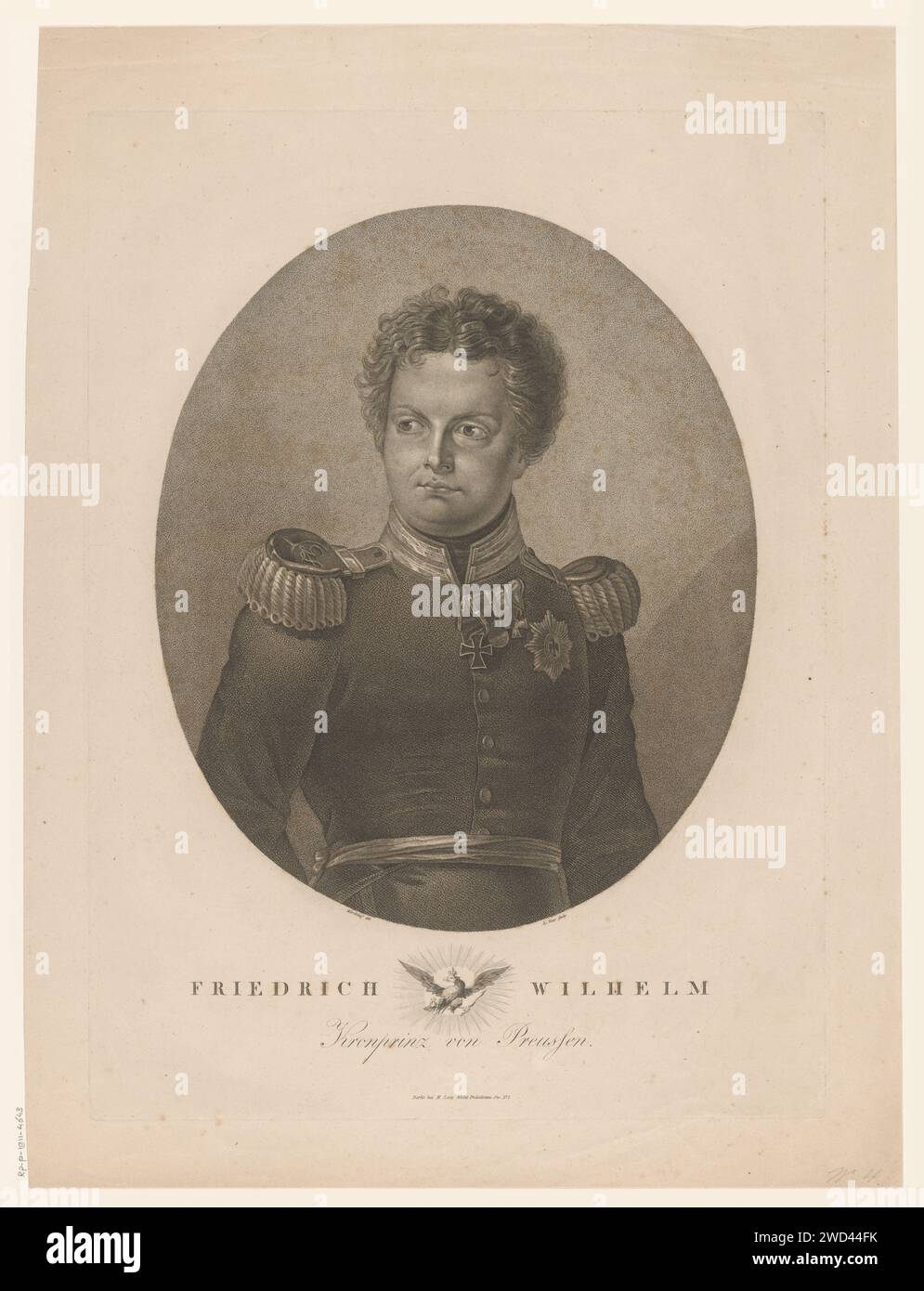 PortraT van Friedrich Wilhelm IV, L. Haas, after Johann Jakob Kirchhoff ...