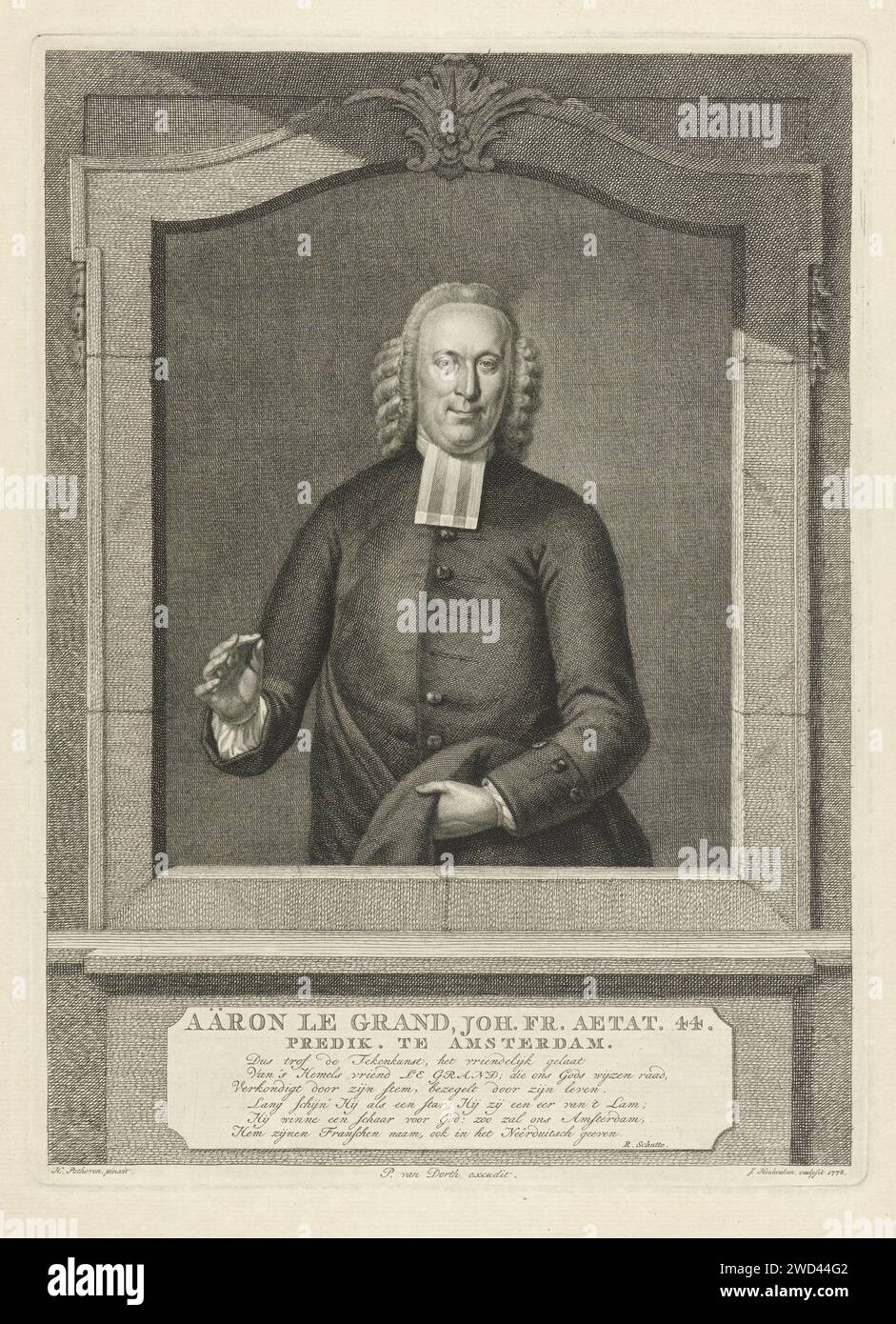 Portrait of Aaron Le Grand, Jacob Houbraken, After Hendrik Pothoven ...