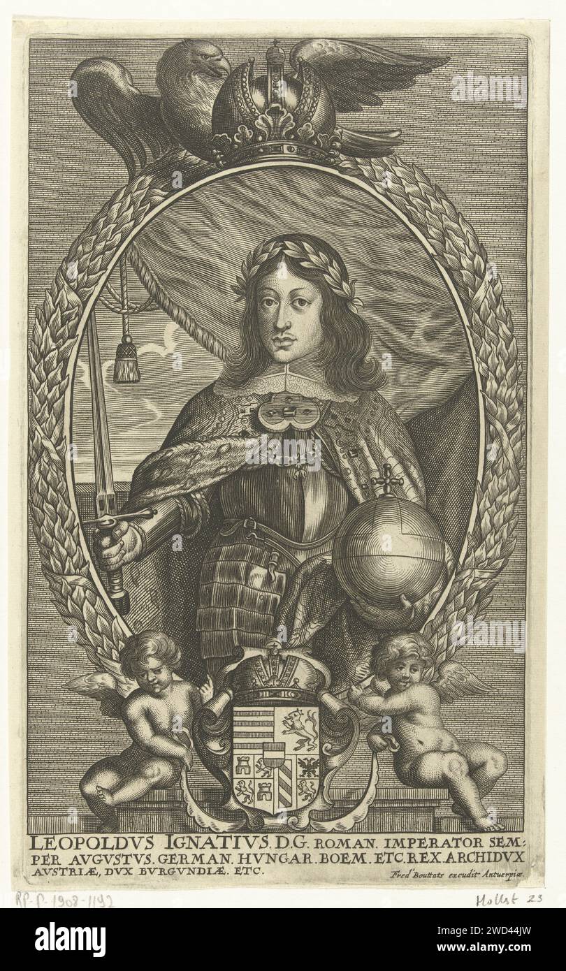 Portret Van Leopold I, Frederik Bouttats (I), 1658 - 1676 print ...