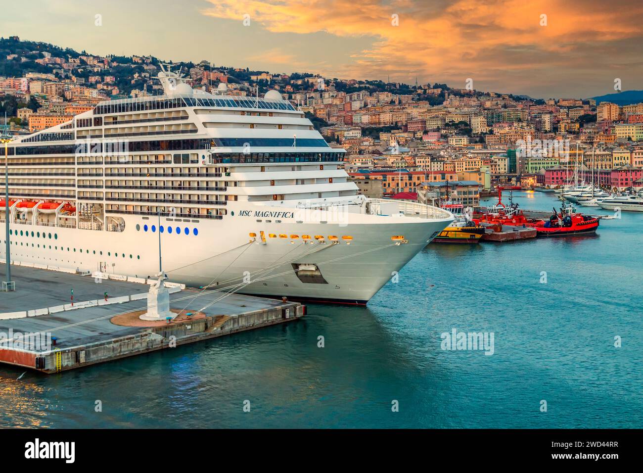 GENOA, ITALY - MARCH 21, 2021 : Luxury Cruise ship MSC Magnifica in the ...