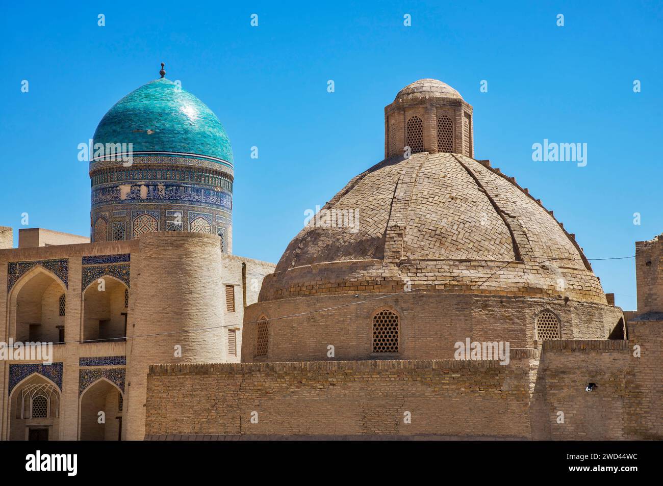 Miri-Arab madrasah and Emir Alim Khan madrasah in Bukhara. Uzbekistan ...