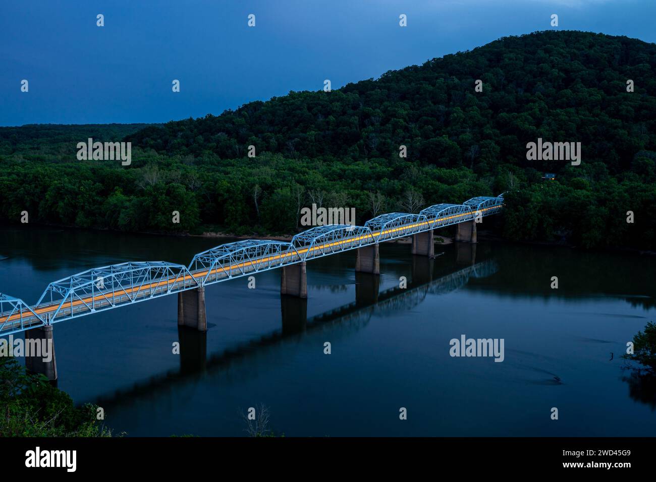 The Bridge over Shenandoah River in Virginia USA at dawn with light ...
